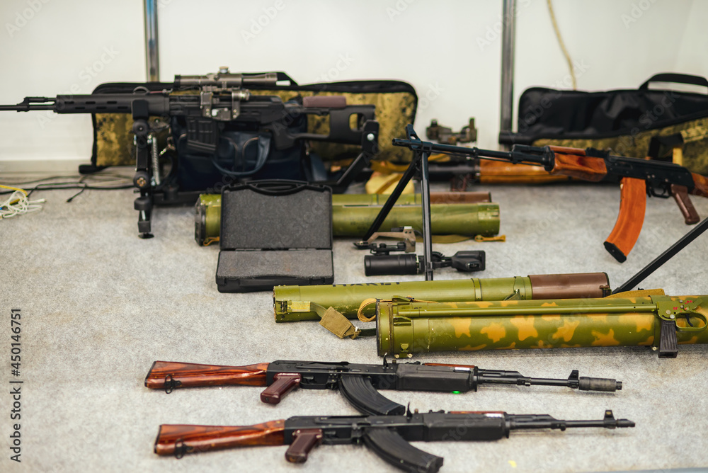 Arsenal of weapons. Anti-tank missile system, Kalashnikov assault ...