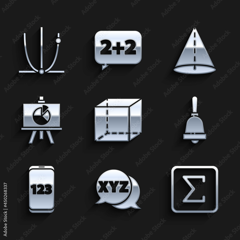 Set Geometric Figure Cube Xyz Coordinate System Sigma Symbol Ringing