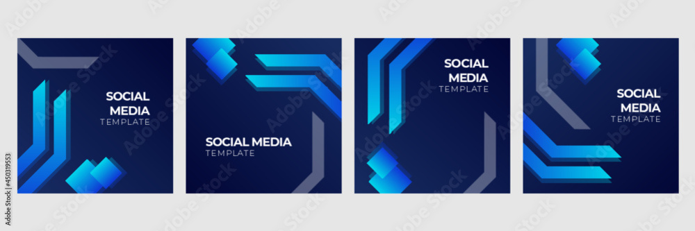 Social media post templates. For personal and business accounts. Blue ...
