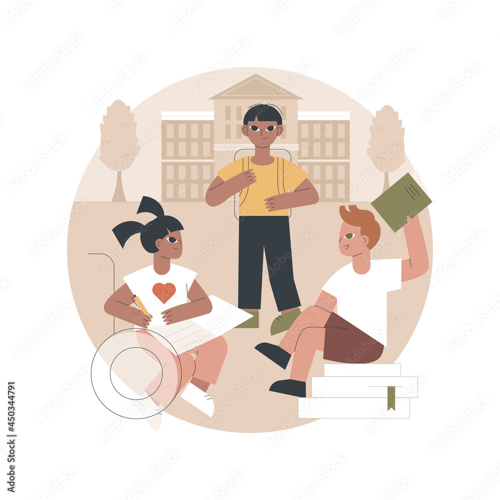 Socialization of pupils abstract concept vector illustration ...