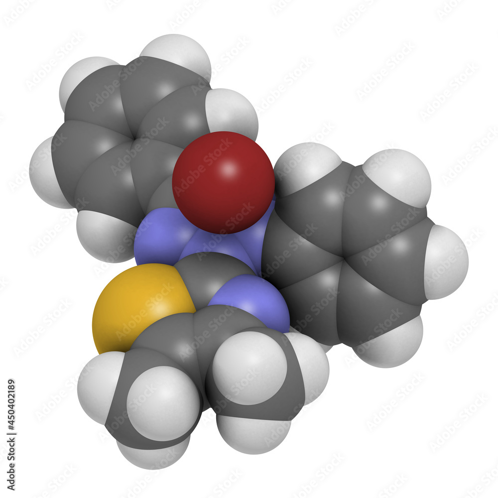 MTT yellow tetrazole dye molecule. Used in MTT assay, used to measure ...