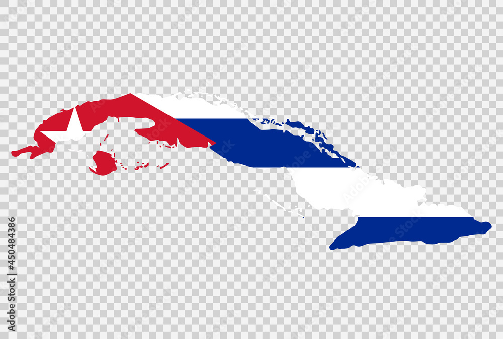 Cuba flag on map isolated on png or transparent background,Symbol of ...