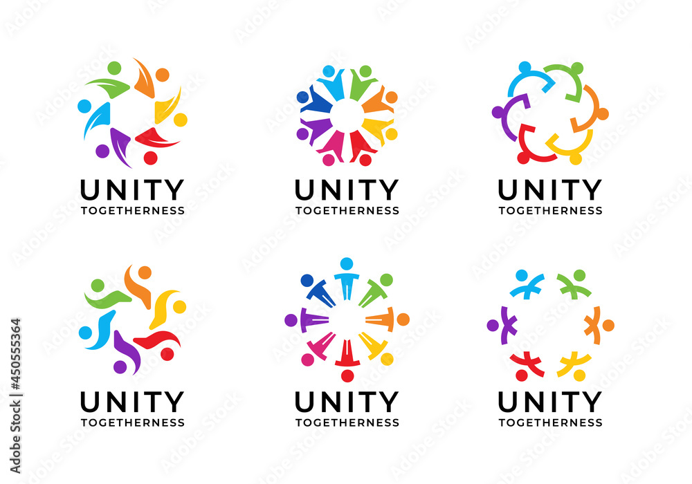 Unity people, togetherness, leadership, teamwork business logo design ...