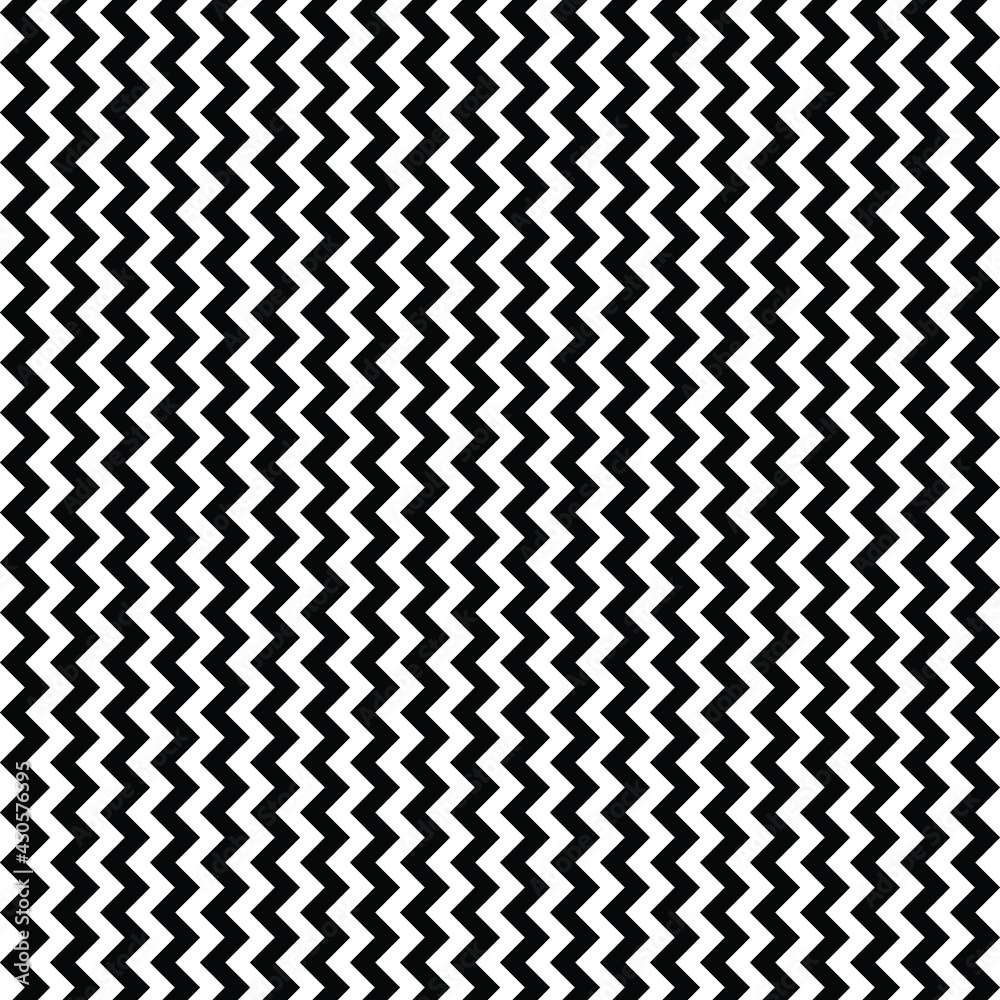 Vector seamless pattern. Repeating abstract background. Black and white vertical zigzag thick ...