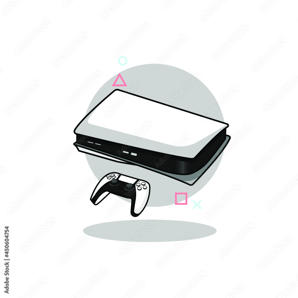 console game, play ps 5, playstation next gen controller Cartoon Vector ...