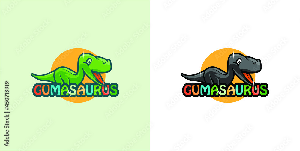 Dinosaurus cartoon logo design Stock Vector | Adobe Stock