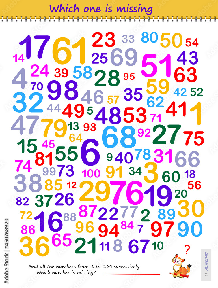 Logic puzzle game for children and adults. Find the numbers from 1 to ...