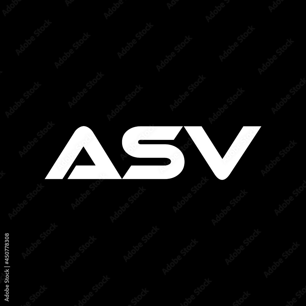 ASV letter logo design with black background in illustrator, vector ...