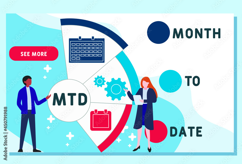 Vector website design template . MTD - Month To Date acronym. business ...