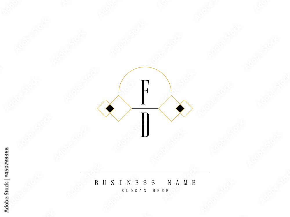 Letter FD Logo, Diamond fs Logo Template with Creative Line Art Concept ...