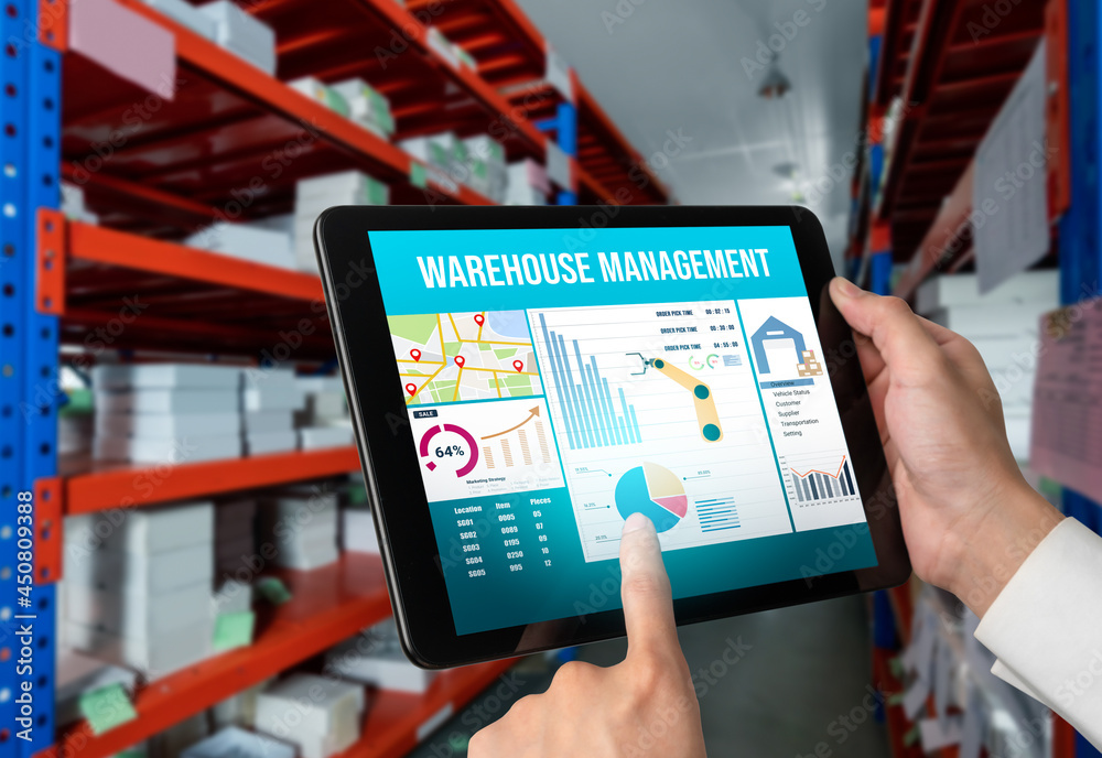 Warehouse management innovative software in computer for real time ...