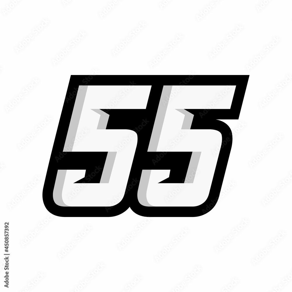 Racing number 55 logo on white background Stock Vector | Adobe Stock