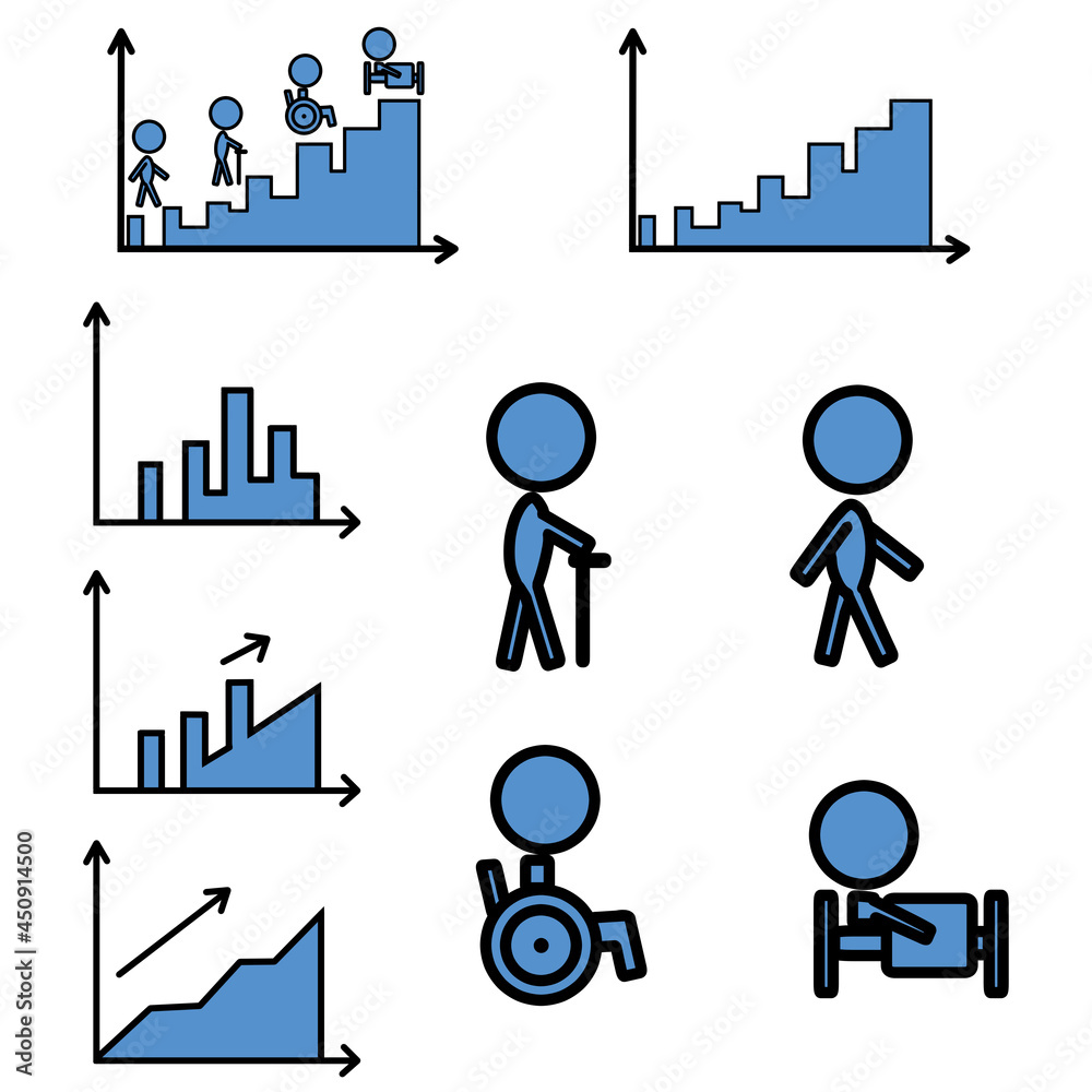 Multiple sclerosis graphs and pictograms Stock Illustration | Adobe Stock