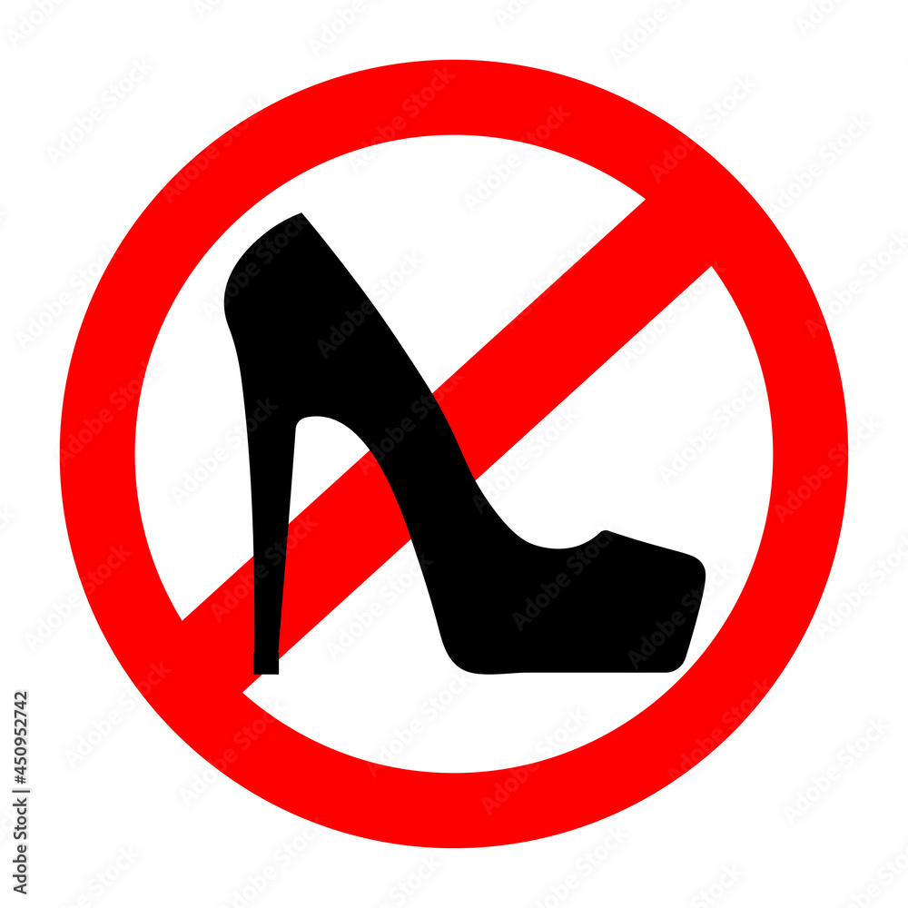 No high heel shoes sign warning. Vector illustration Stock Vector ...