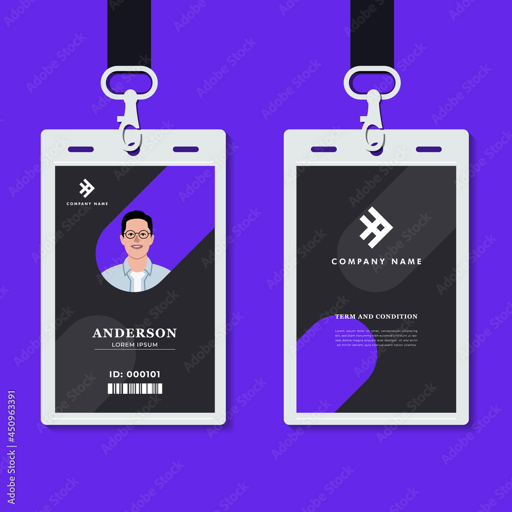 professional corporate id card template, clean id card design with ...