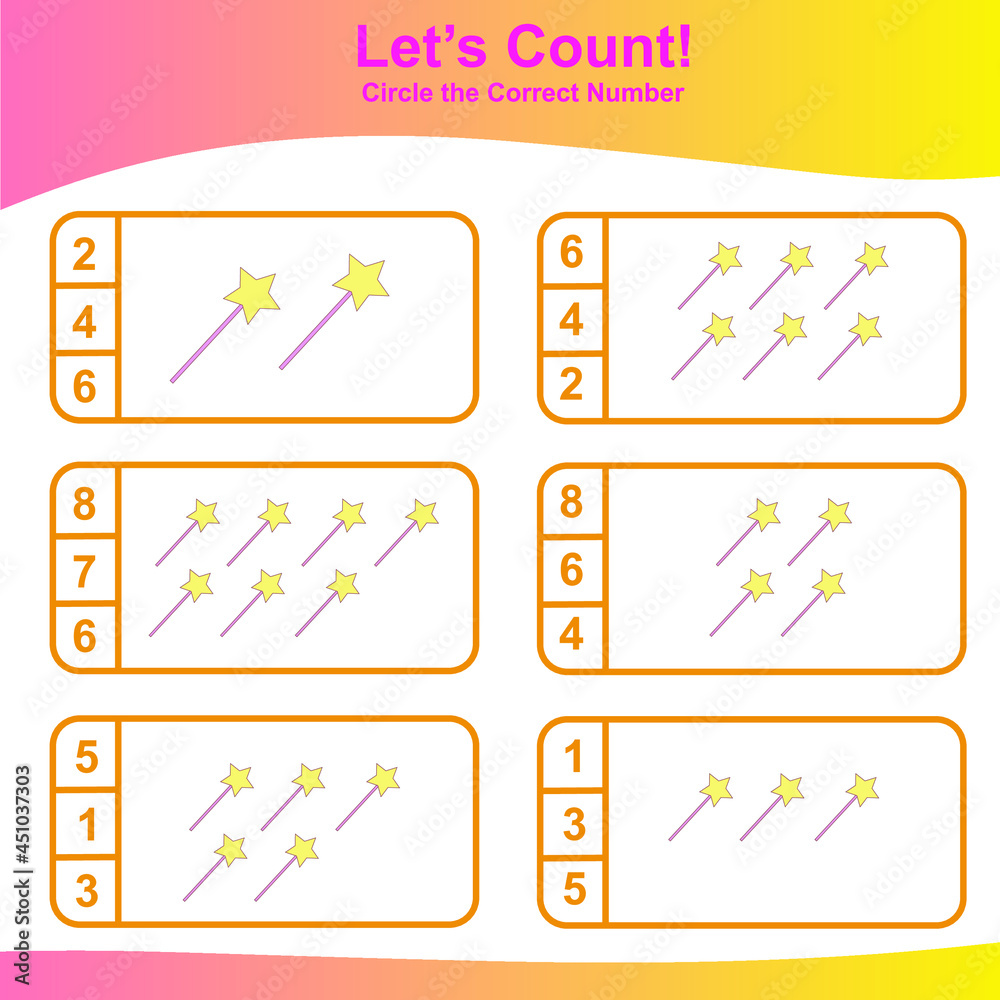 Count and Match Rainbow Game for kids. Preschool counting game. Math ...
