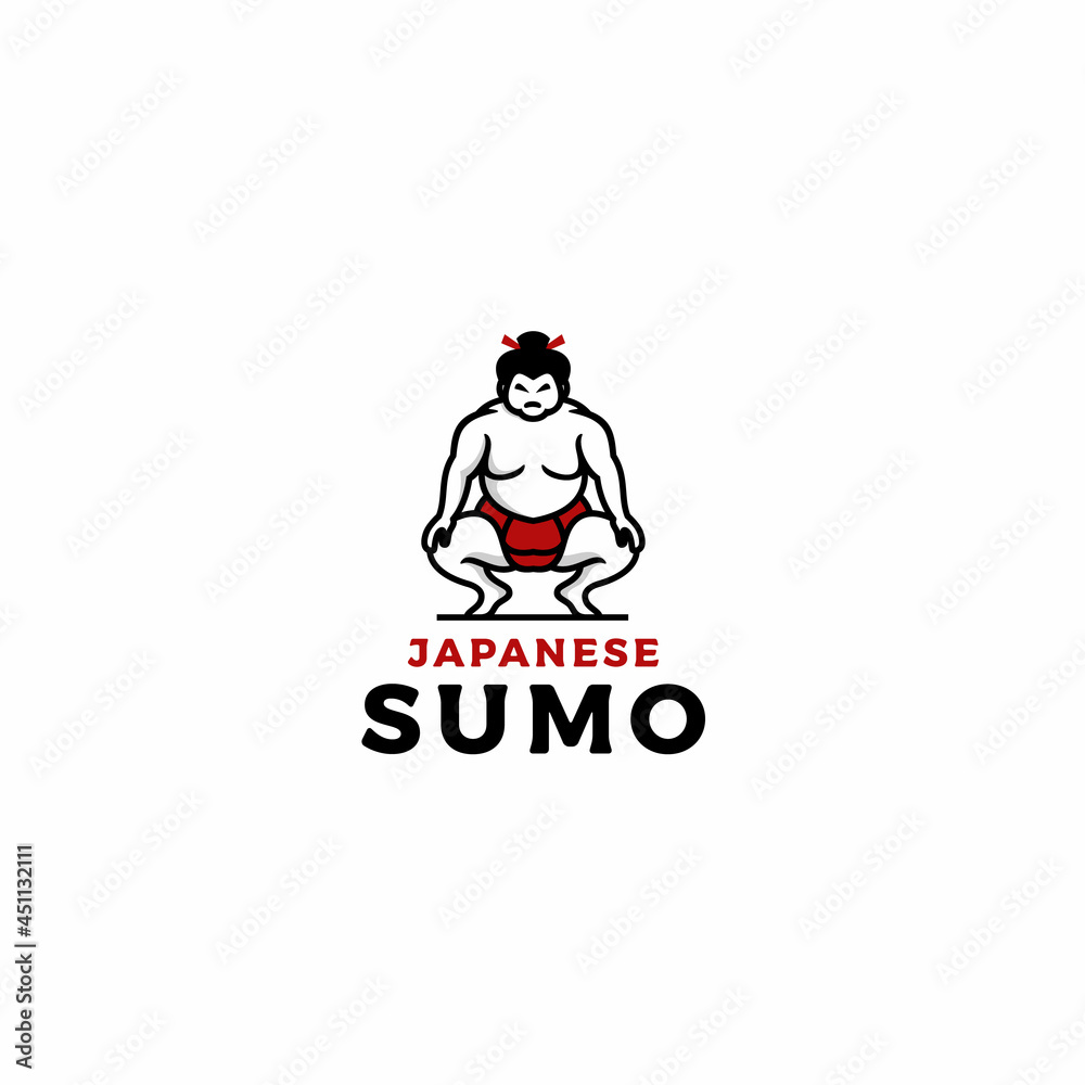 Sumo wrestler Logo. Fat, overweight man. Japanese Traditional sport ...
