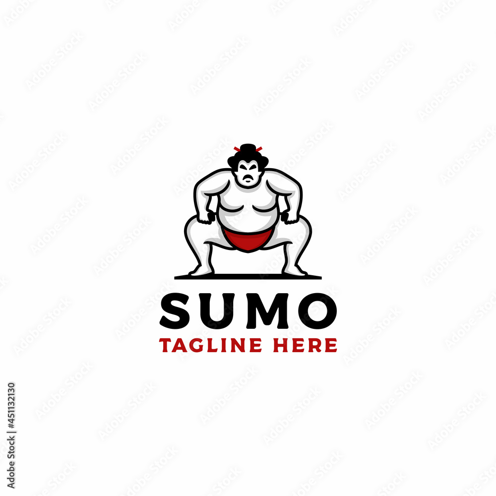 Sumo wrestler Logo. Fat, overweight man. Japanese Traditional sport ...
