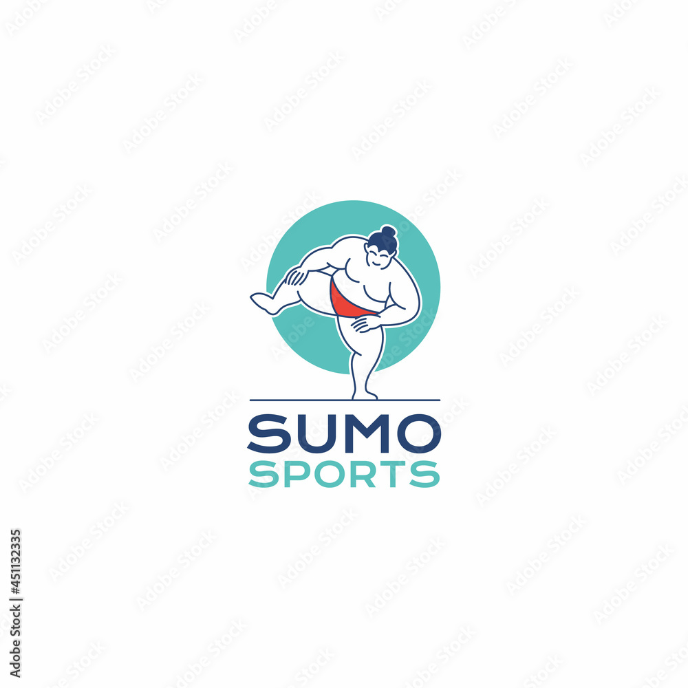 Vector de Stock Sumo wrestler Logo. Fat, overweight man. Japanese ...