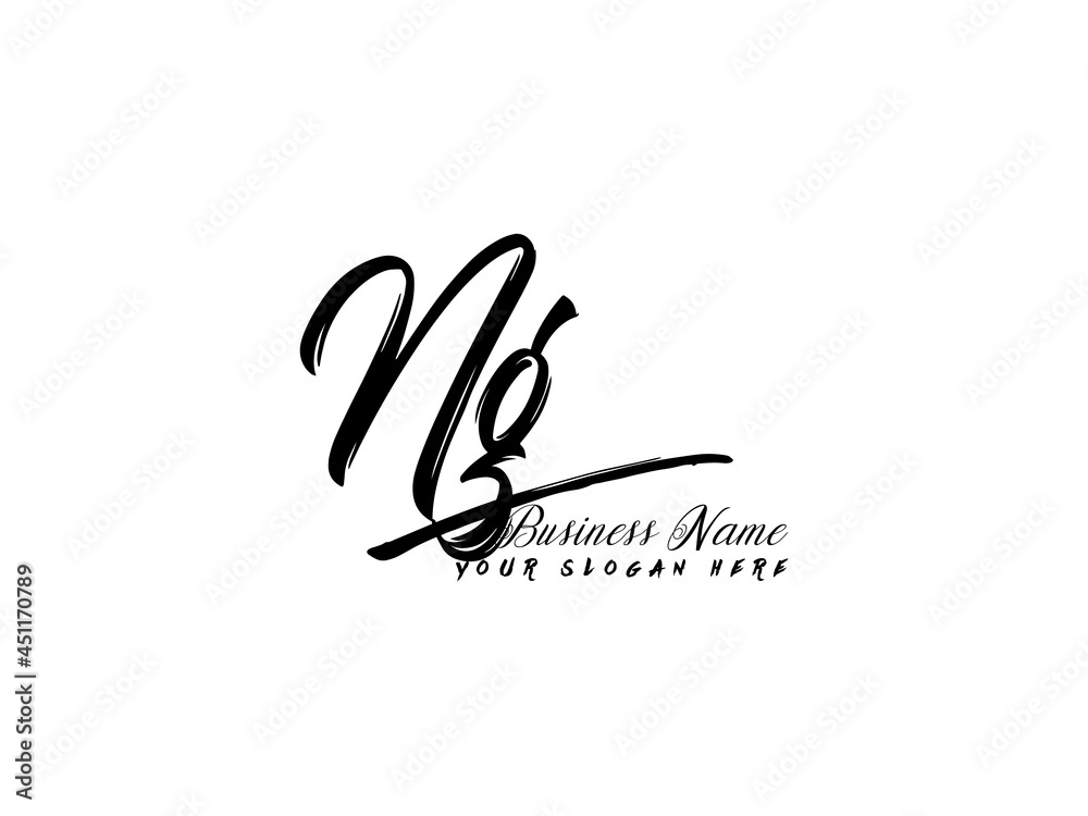 Initial NG Brush Logo, Signature ng letter Logo template vector stock ...