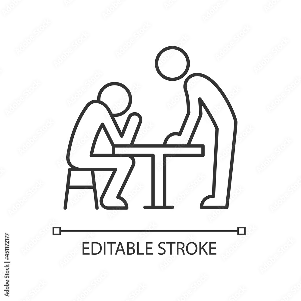 Image vectorielle Stock Body language linear icon. Nonverbal ...