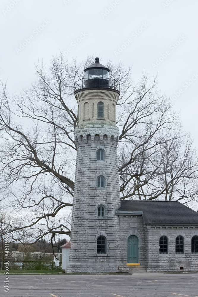 Lighthouse at old Fort Niagara Stock Photo | Adobe Stock