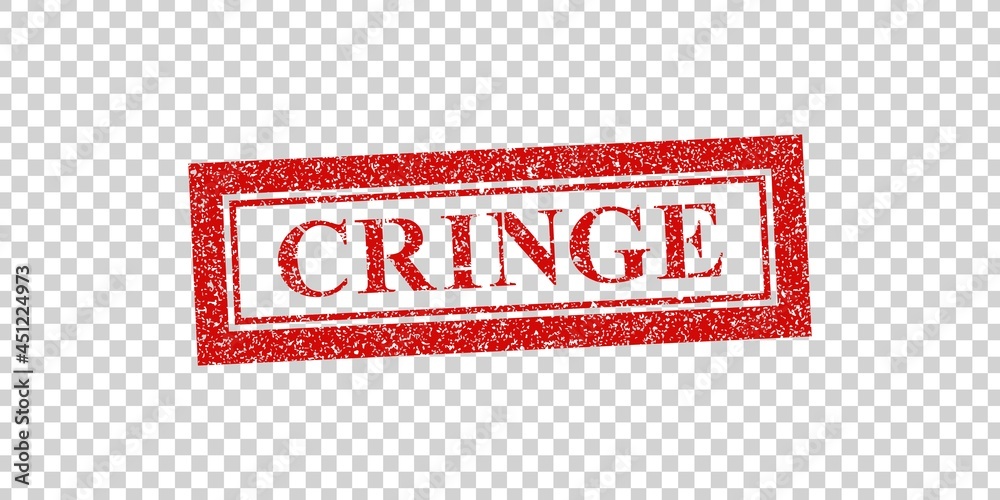 Vector realistic isolated red rubber stamp of Cringe logo for template ...
