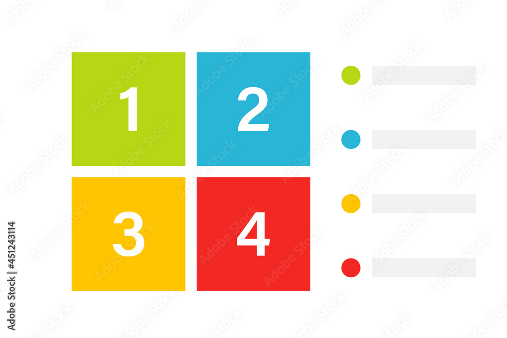 Four quadrant diagram template. Clipart image isolated on white ...