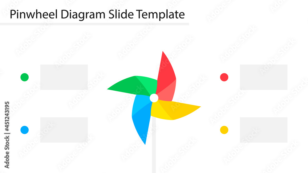 Pinwheel Diagram Slide Template. Clipart image Stock Vector | Adobe Stock