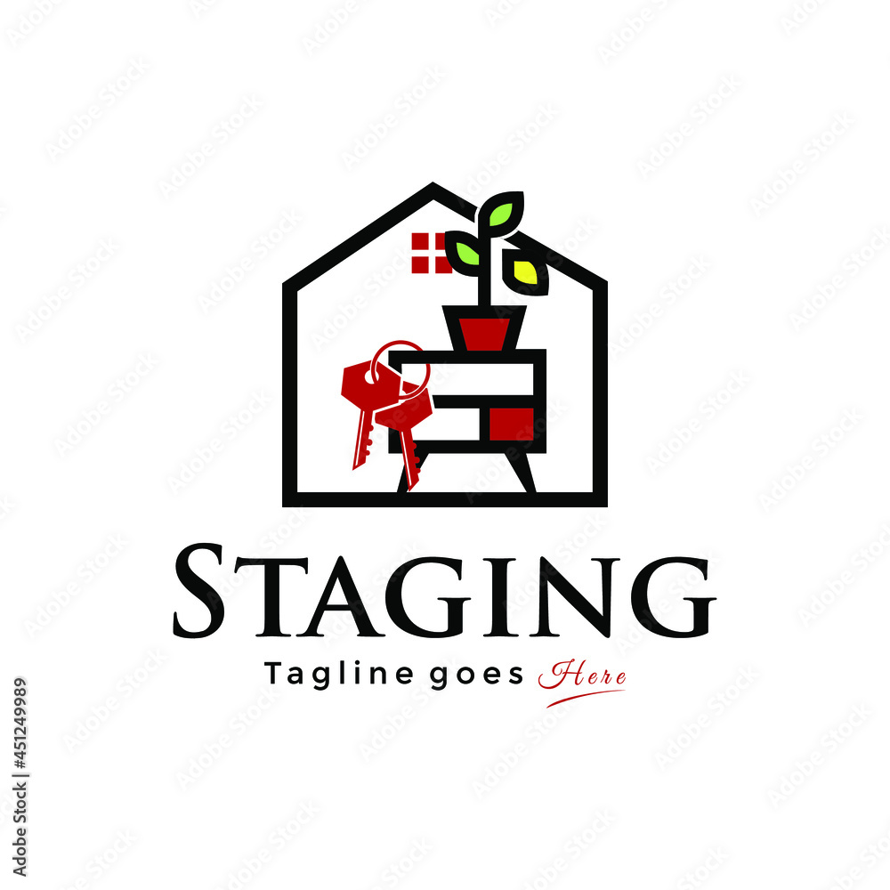 staging home logo design inspiration Stock Vector | Adobe Stock
