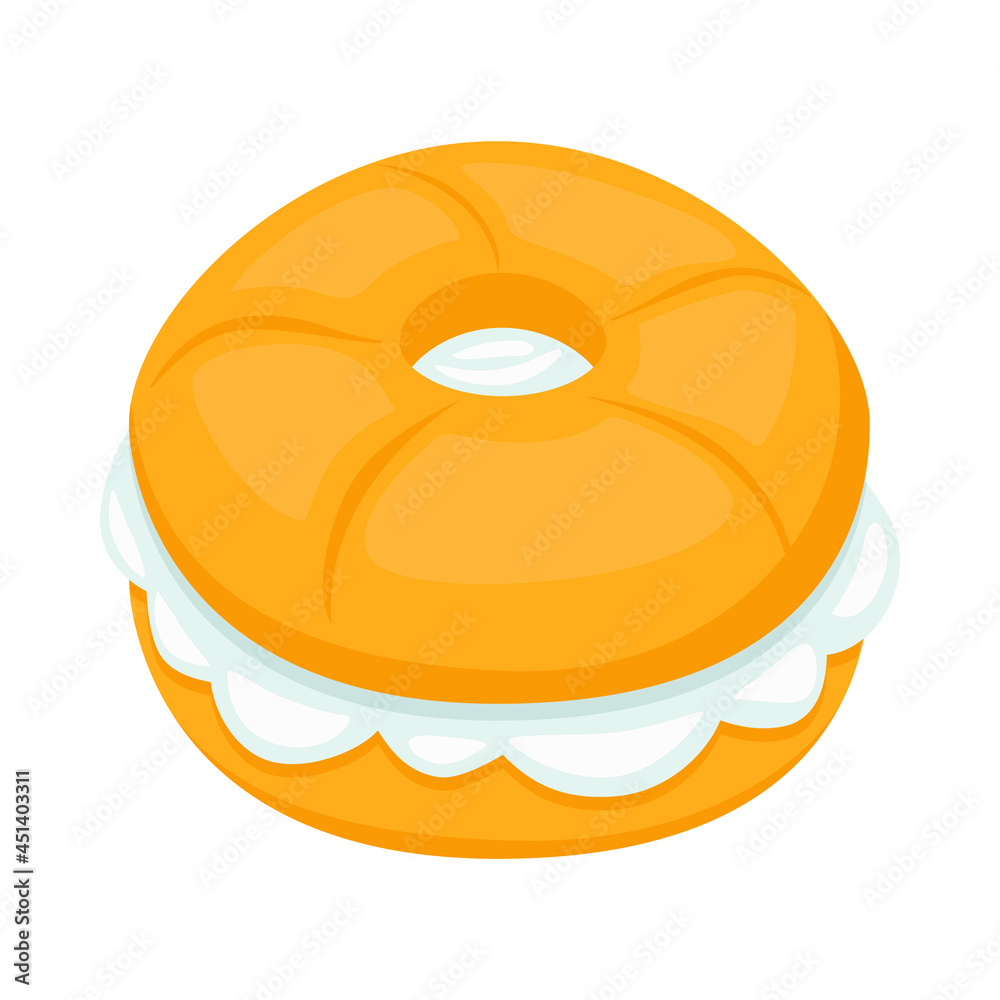 Bagel Sign Emoji Icon Illustration. Breakfast Cream Vector Symbol ...