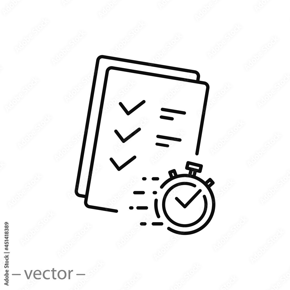 task fast accomplish questionnaire, icon, time work for report, order ...