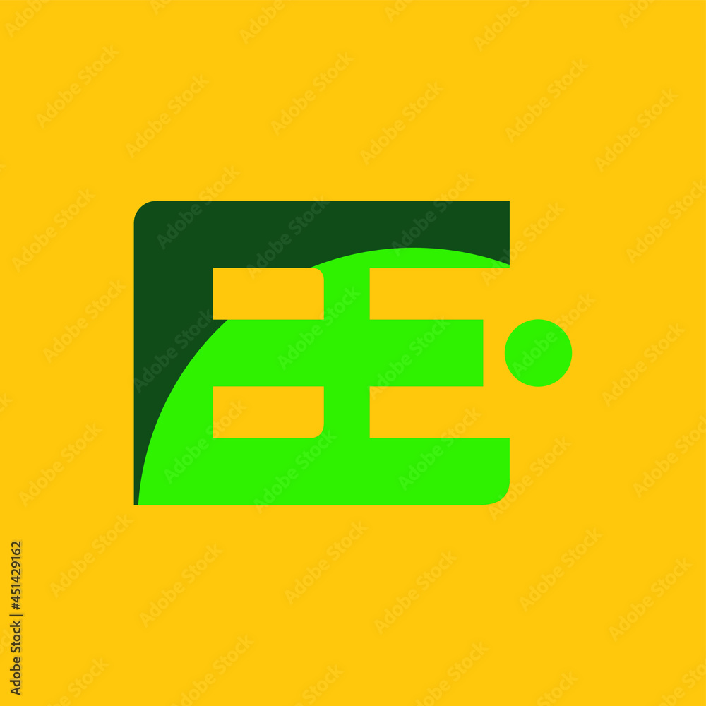 Vector de Stock logo Huruf BE illustrasi inisial BE background kuning ...