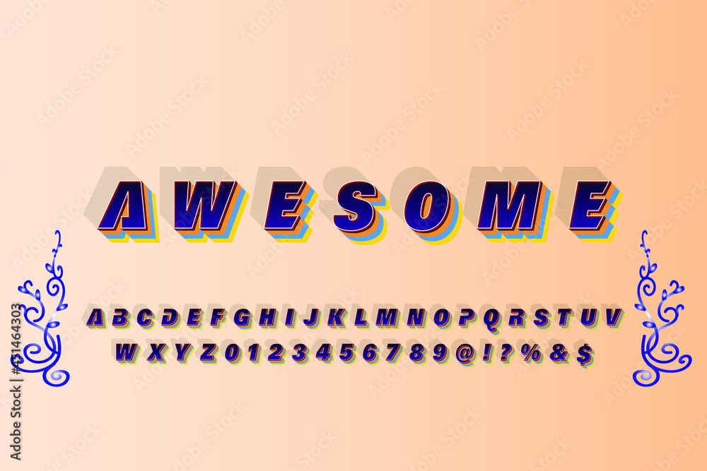 font typeface vector Typography creative font and numbers design ...