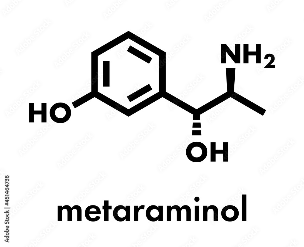 Metaraminol (metaradrine) hypotension drug molecule. Used in treatment ...