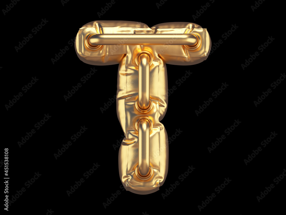 Gold luxury font. Letter T. Stock Illustration | Adobe Stock
