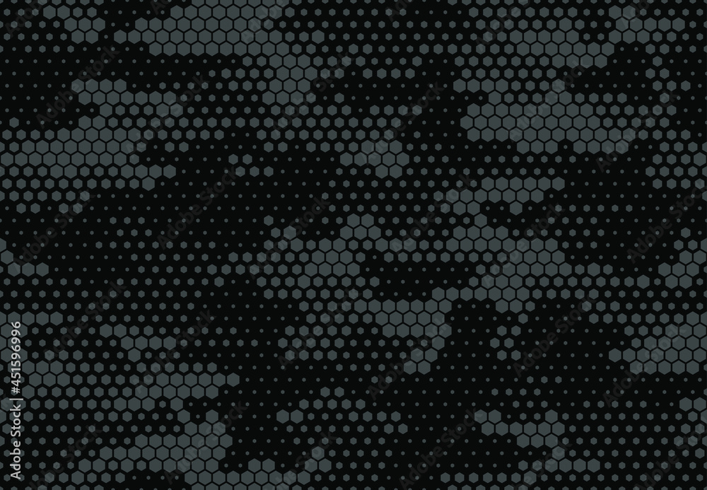 Seamless camouflage pattern. Repeating digital dotted hexagonal camo ...
