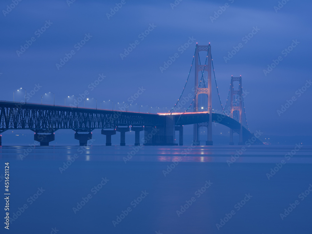 Michigans Mighty Mac the Mackinac Bridge connecting the Lower and Upper ...