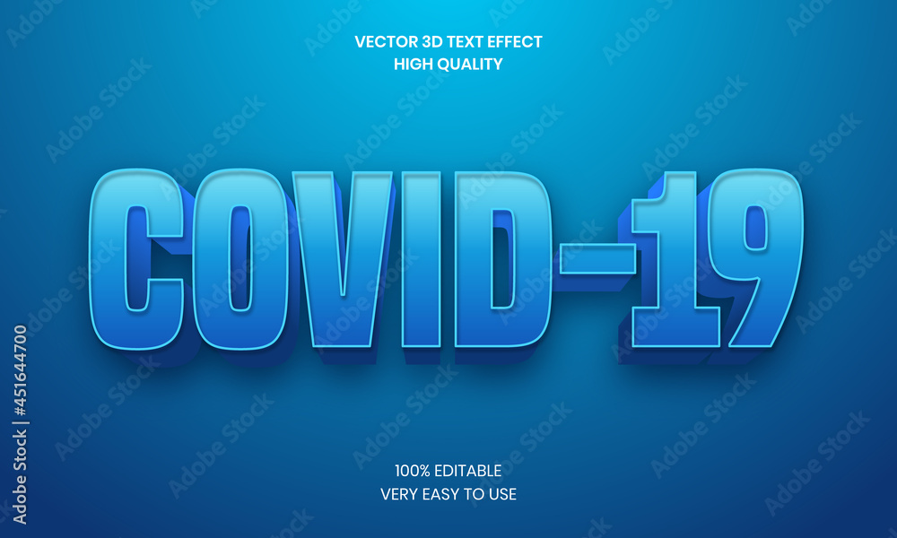 Covid 19 3D Text Effect Style, Shiny, Bold 3D Text Style Font Premium ...