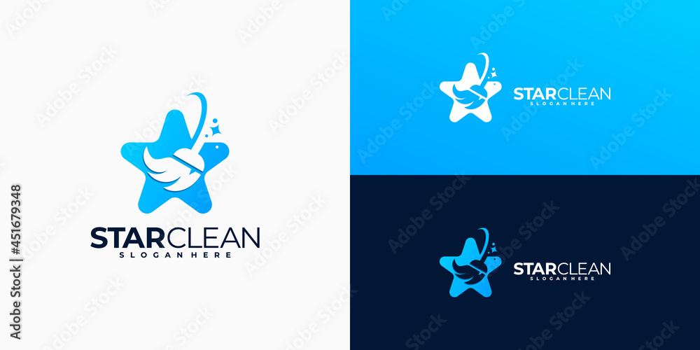star logo broom logo design inspiration Stock Vector | Adobe Stock