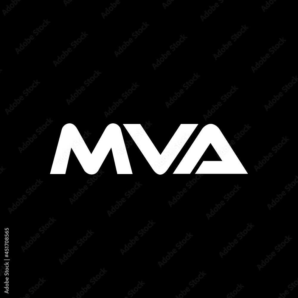 MVA letter logo design with black background in illustrator, vector ...