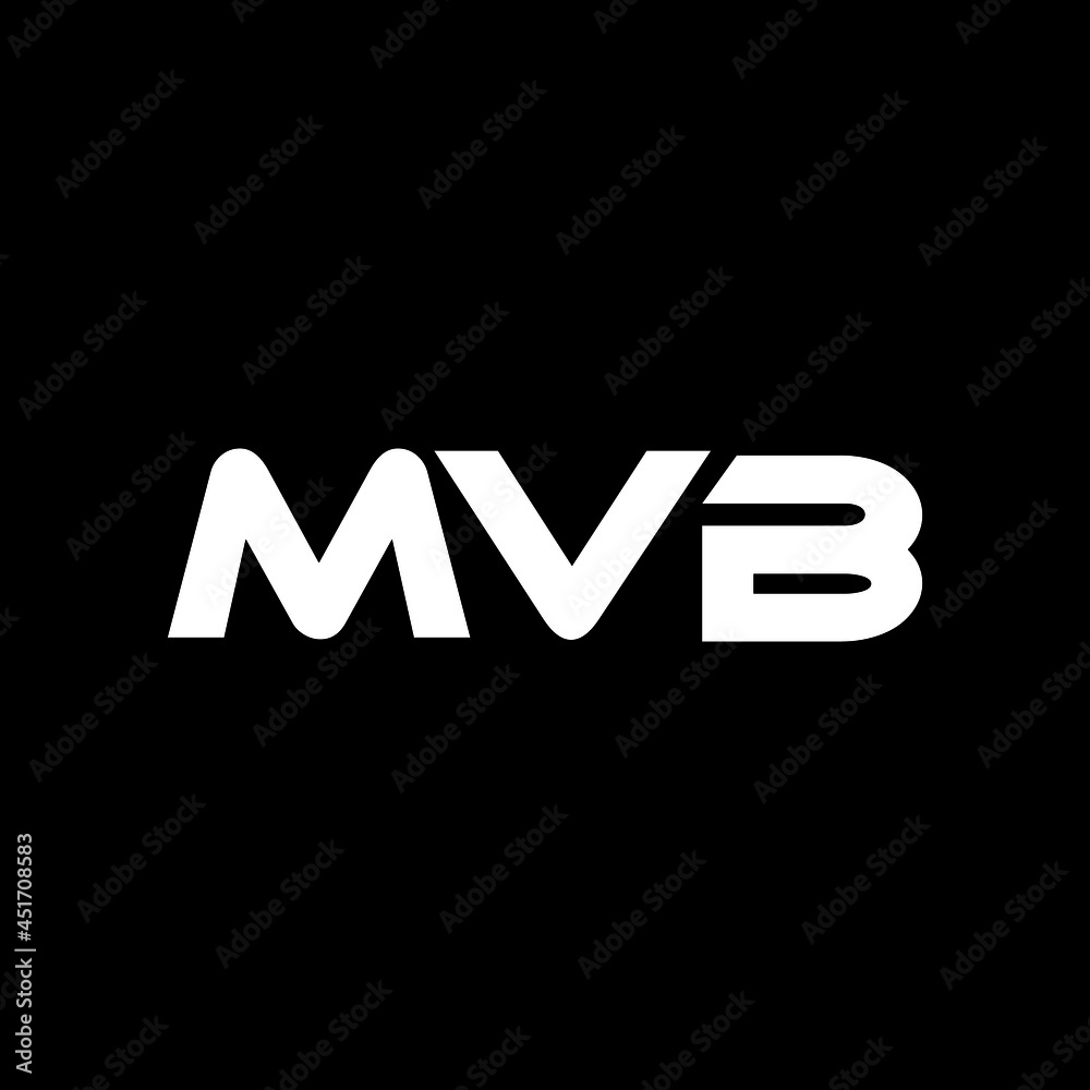 MVB letter logo design with black background in illustrator, vector ...