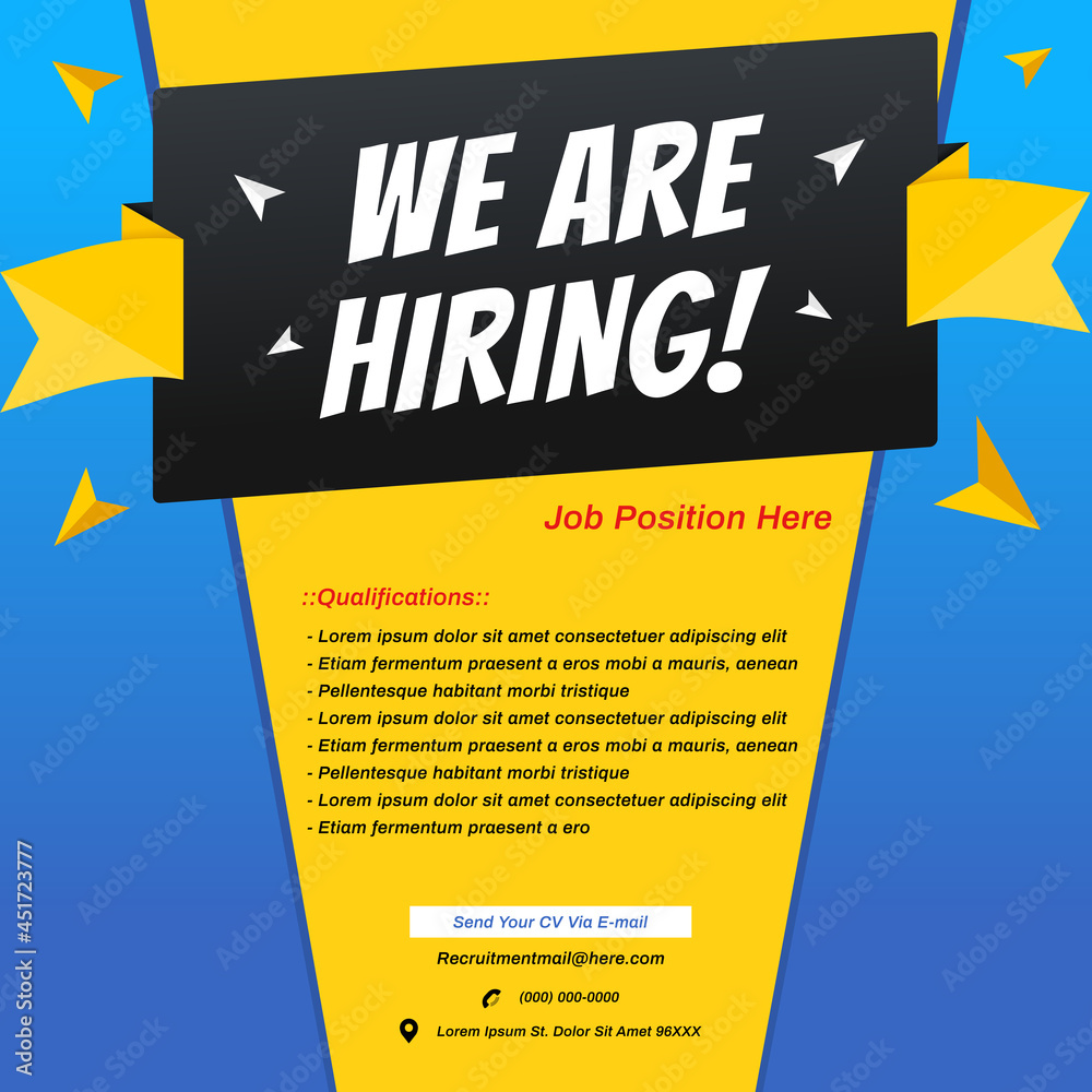 We are hiring job position. Modern social media post template digital ...