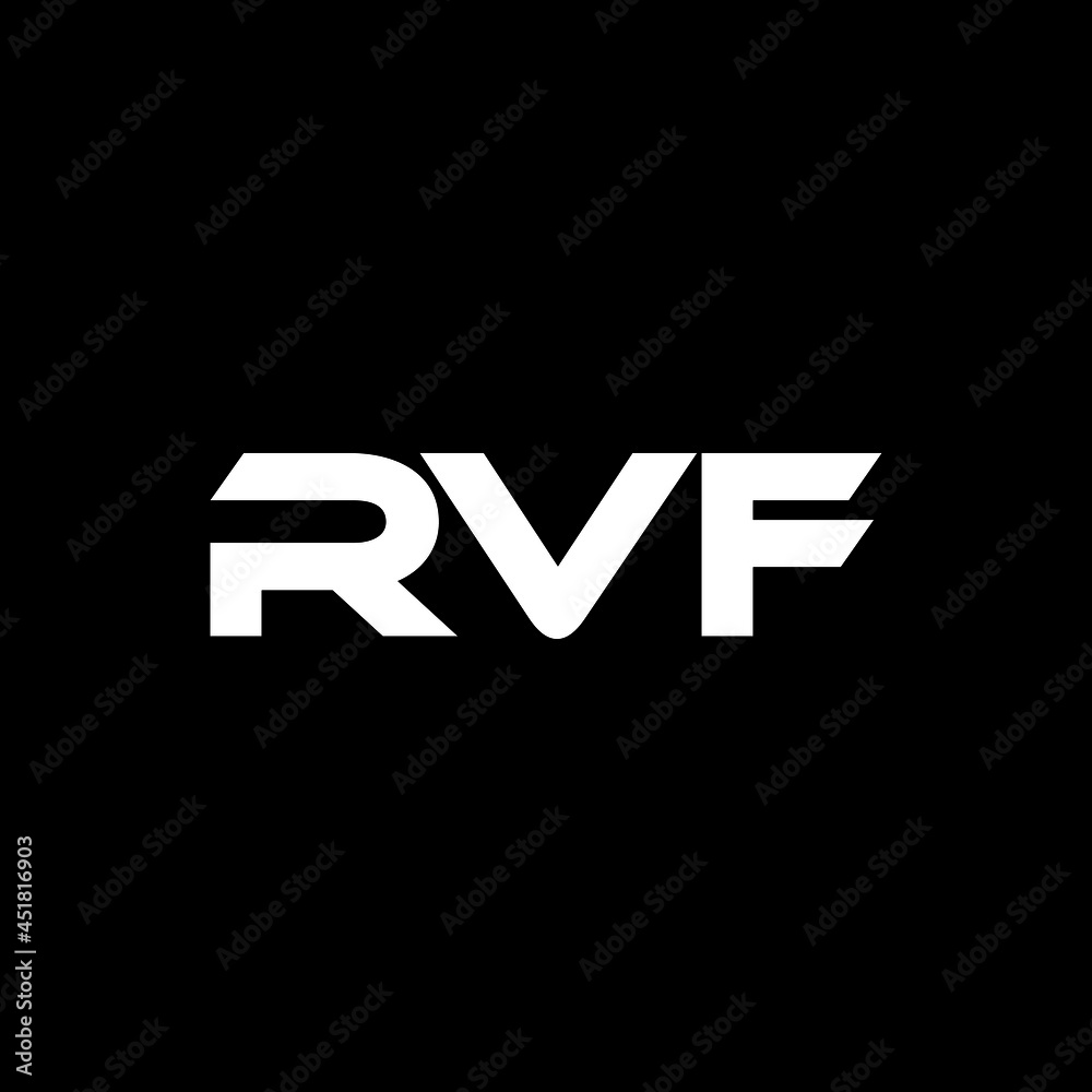 RVF letter logo design with black background in illustrator, vector ...