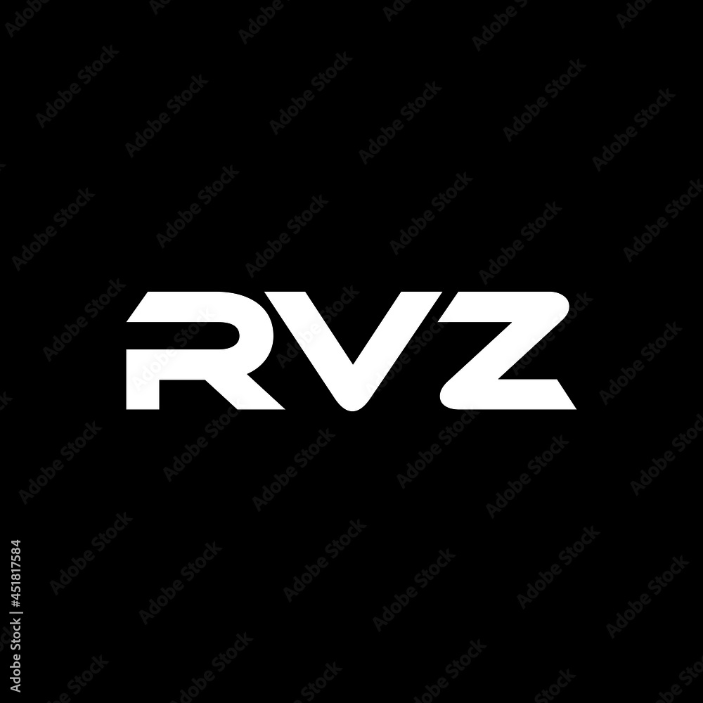 RVZ letter logo design with black background in illustrator, vector ...
