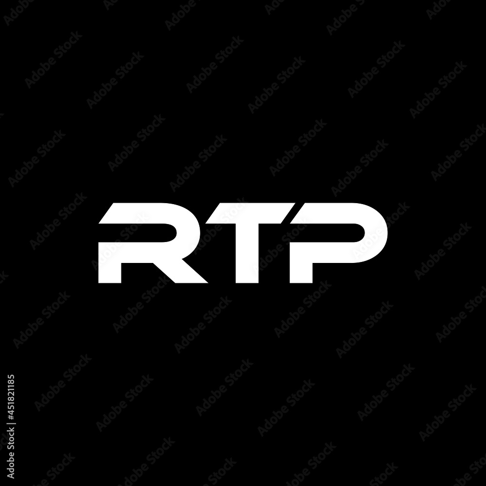 Image vectorielle Stock RTP letter logo design with black background in ...