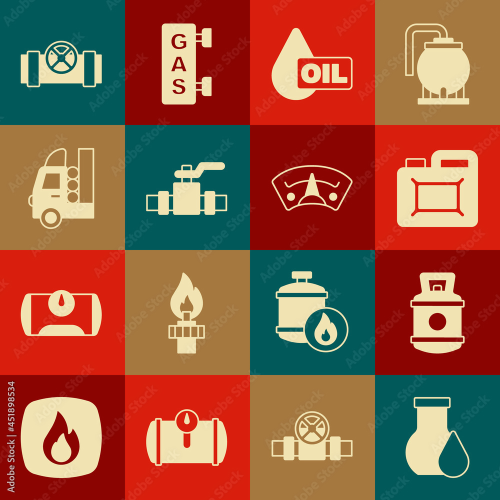Set Oil petrol test tube, Propane gas tank, Canister for motor oil ...