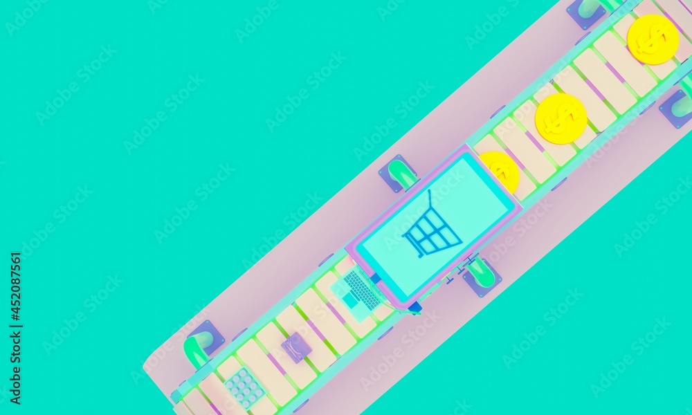 3D background illustration that displays an object in the form of ...