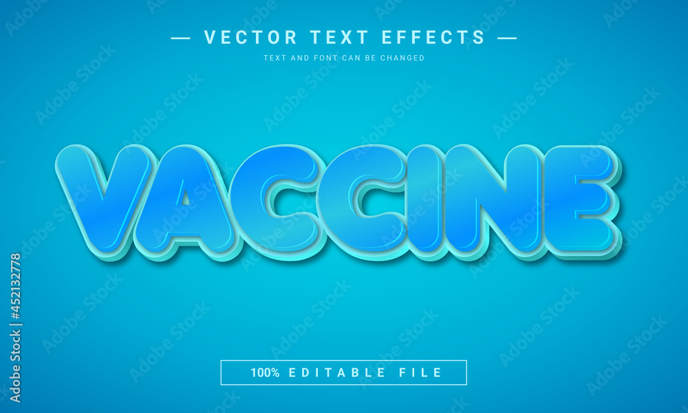 vaccine text effect - 100% editable eps file Stock Vector | Adobe Stock