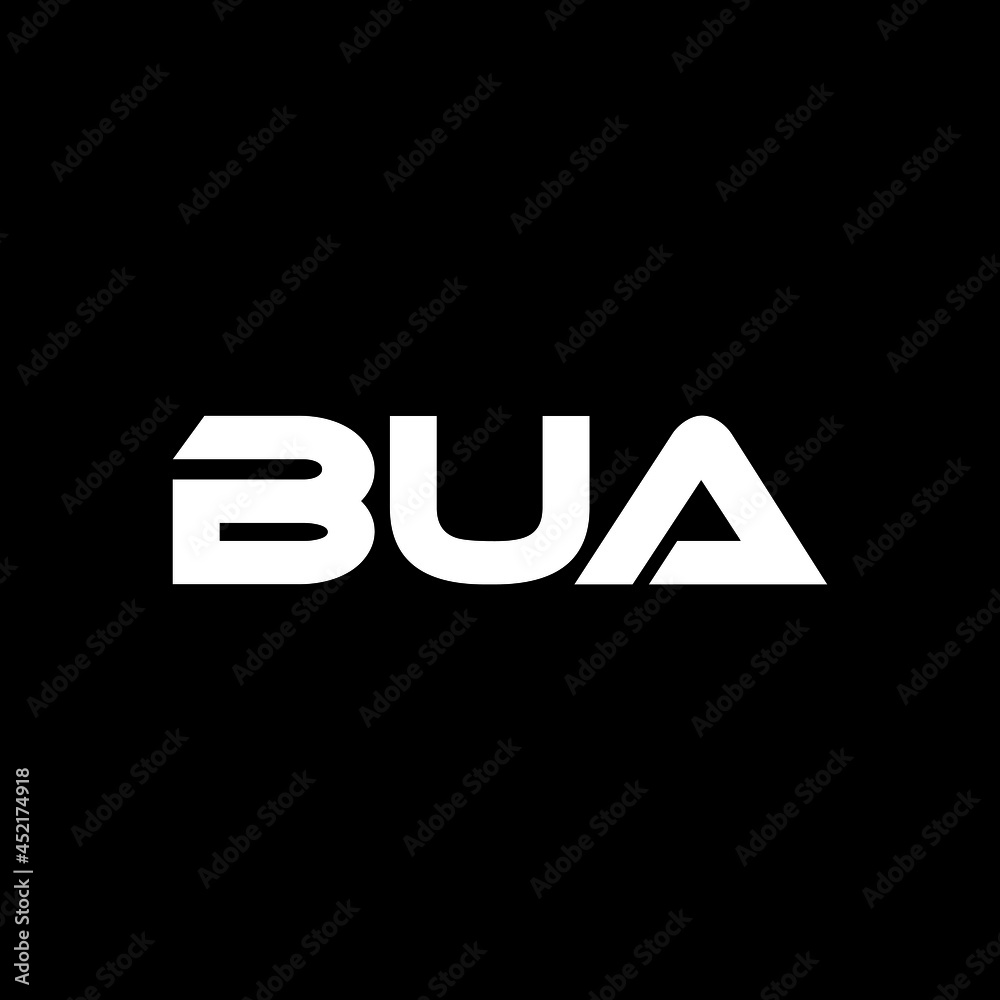 BUA letter logo design with black background in illustrator, vector ...